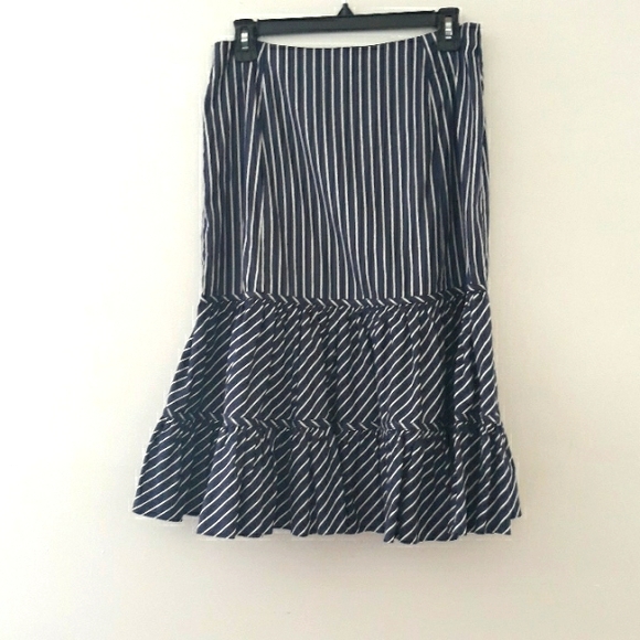 Ralph Lauren | Skirts | Lauren Ralph Lauren Striped Tiered Ruffle Skirt ...